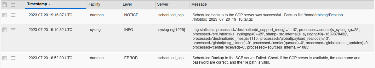 Configure hourly scheduled backups over SCP in NIOS (2504)